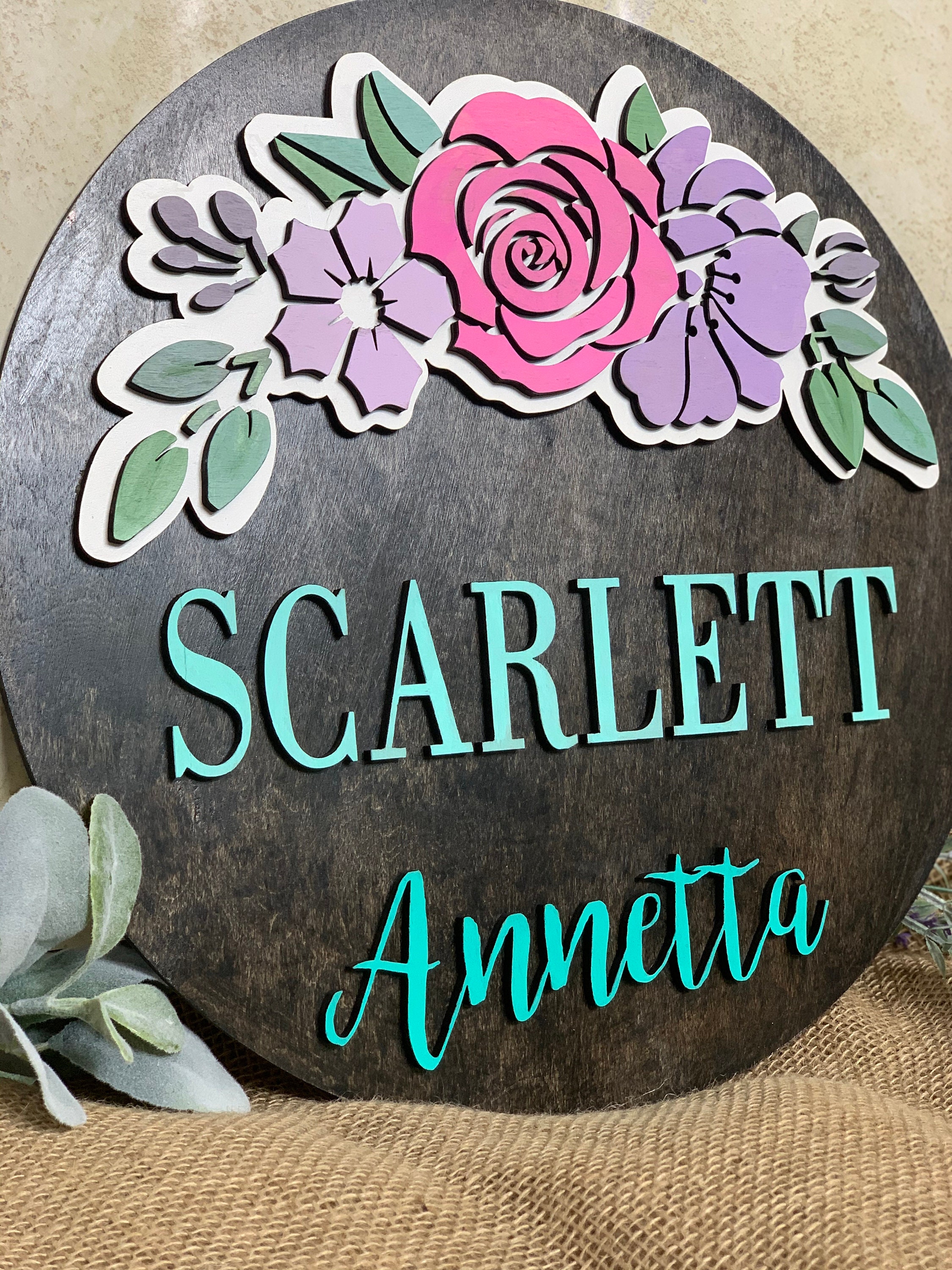 Personalized Nursery Room Name Sign | Custom Baby Decor - Etsy