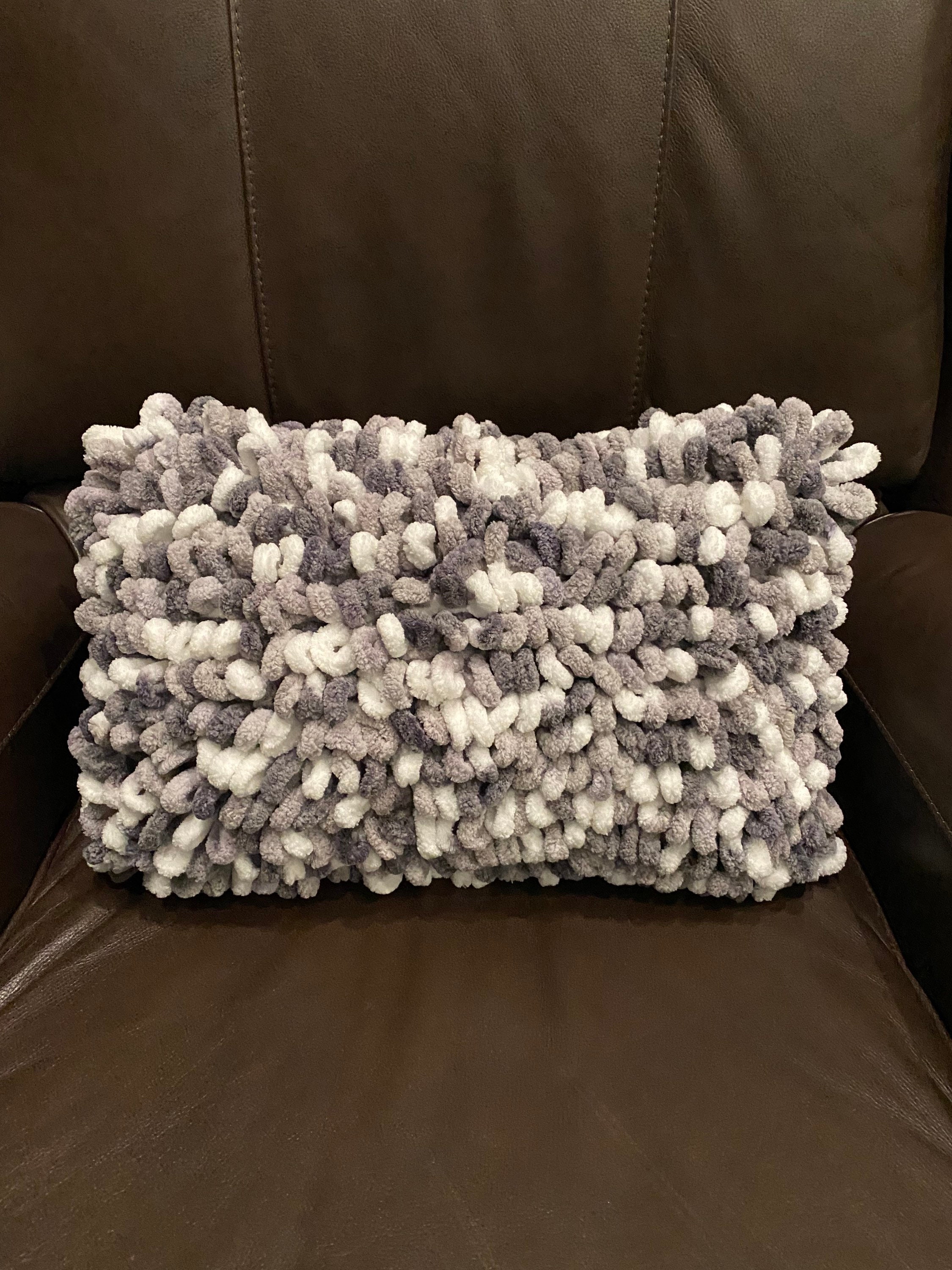 Double Sided Hand Knit Loop Pillow - Etsy