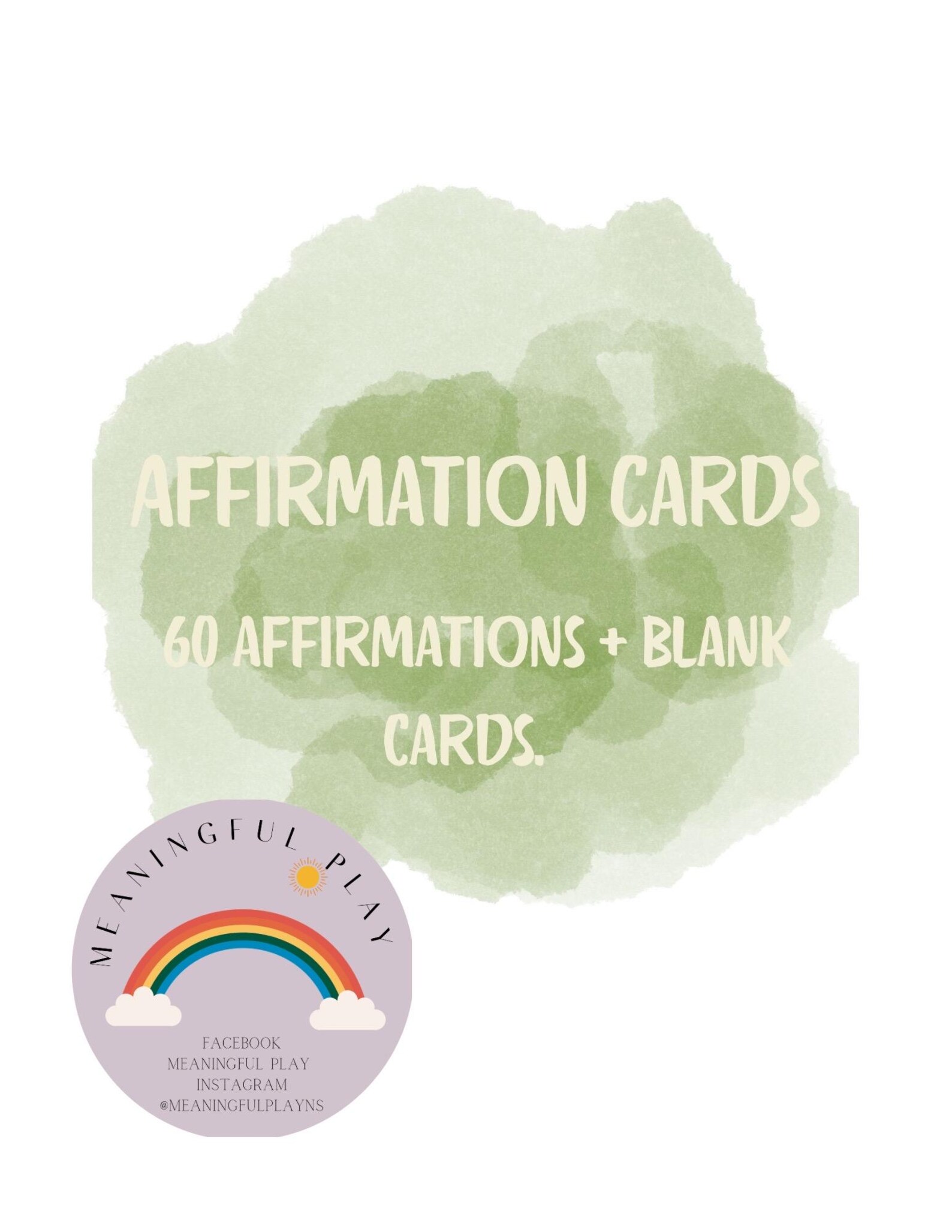 Watercolor Positive Affirmations Cards | Kids Calm Corner (printable ...