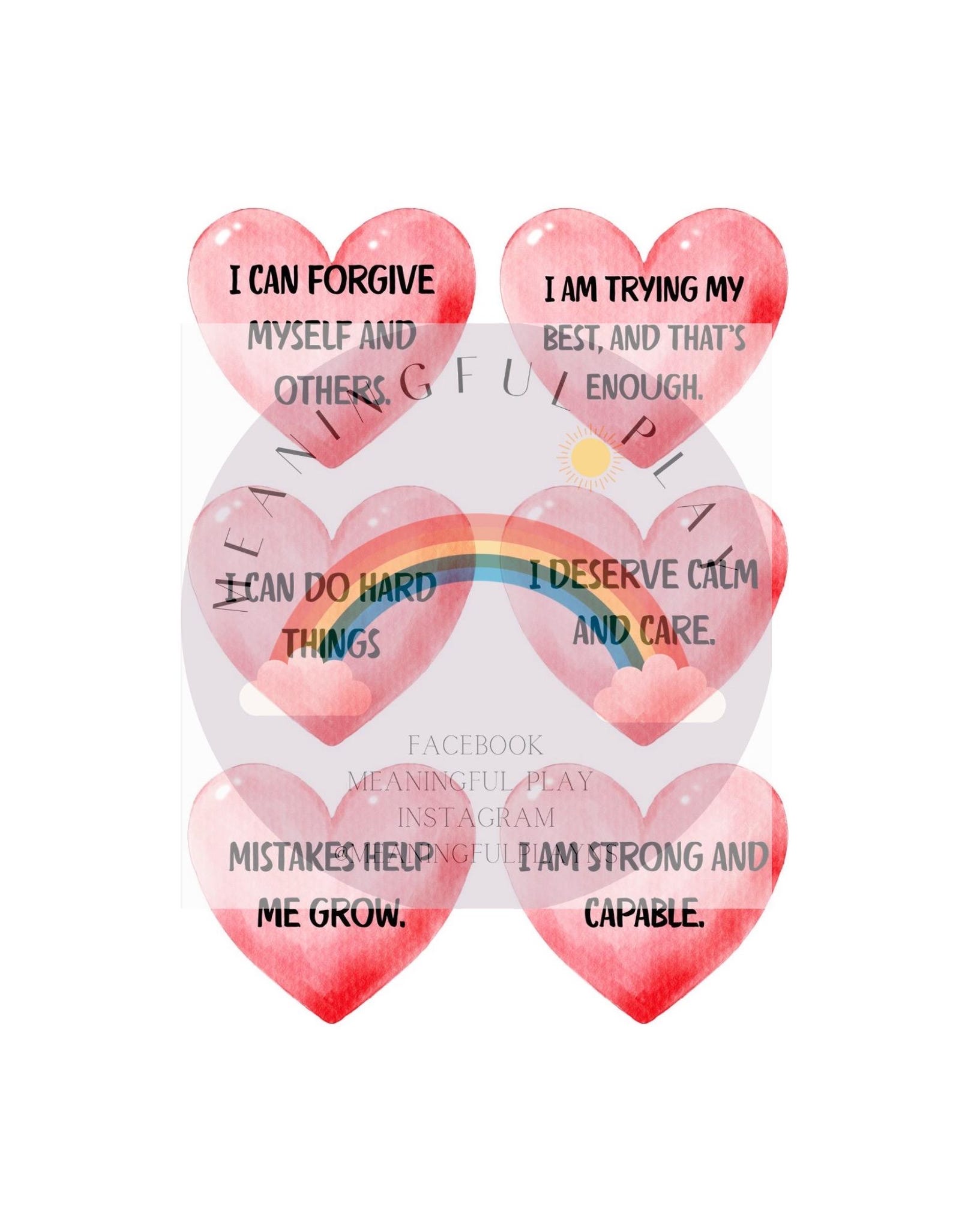 Watercolor Positive Affirmations Cards | Kids Calm Corner (printable ...