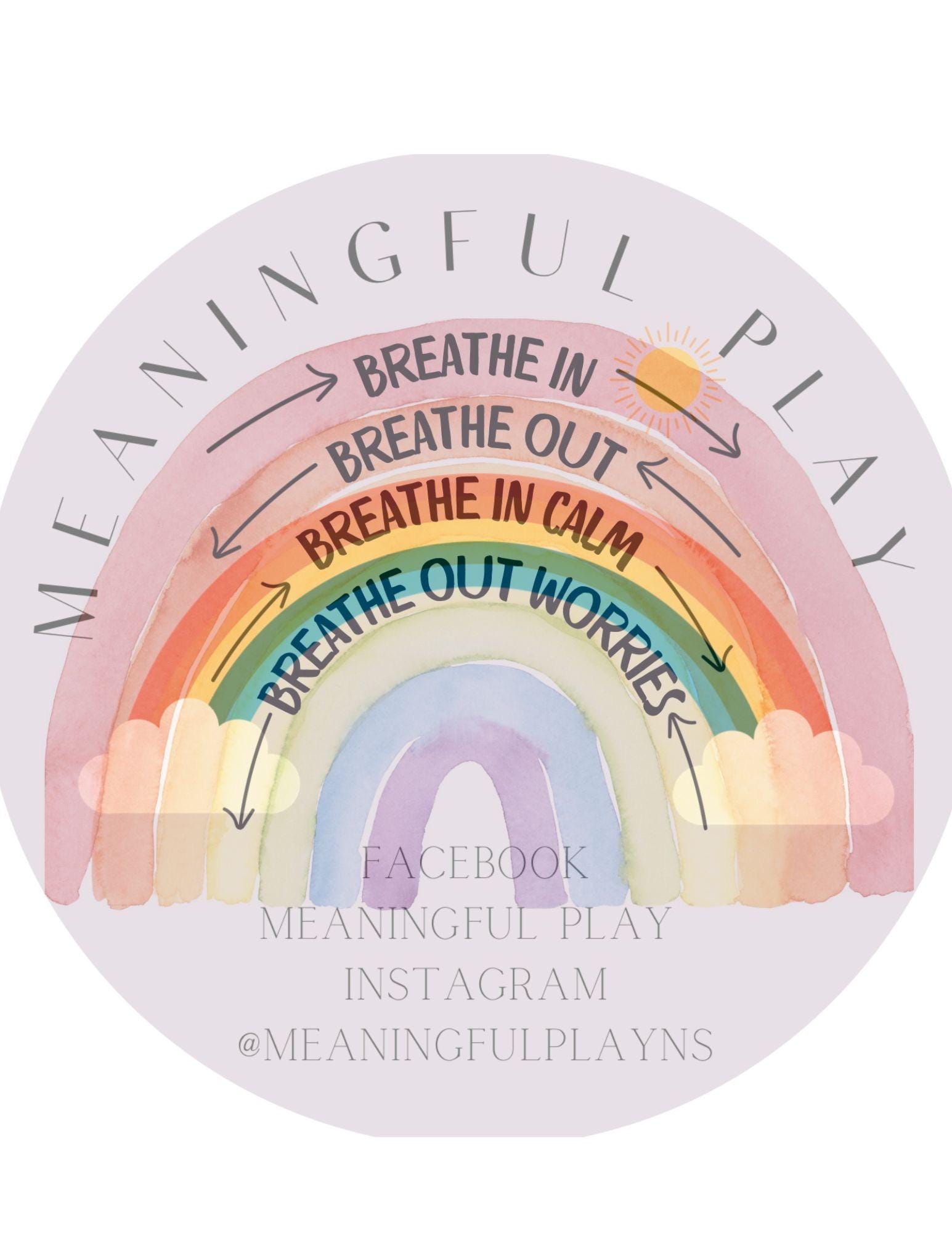 Rainbow Breathing Printable for Kids | Mindfulness Poster | Calming ...