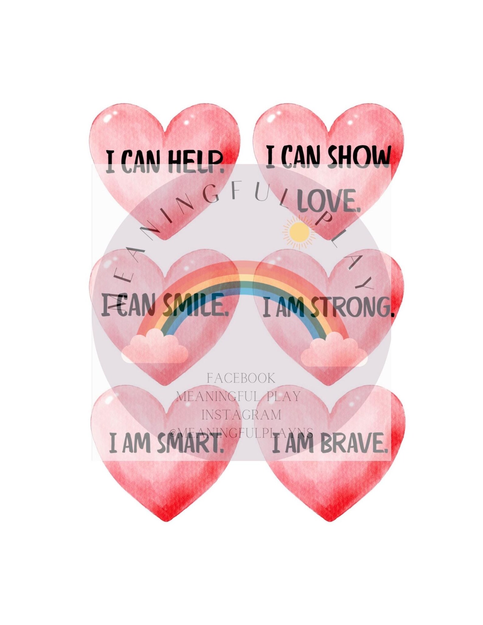 Watercolor Positive Affirmations Cards | Kids Calm Corner (printable ...