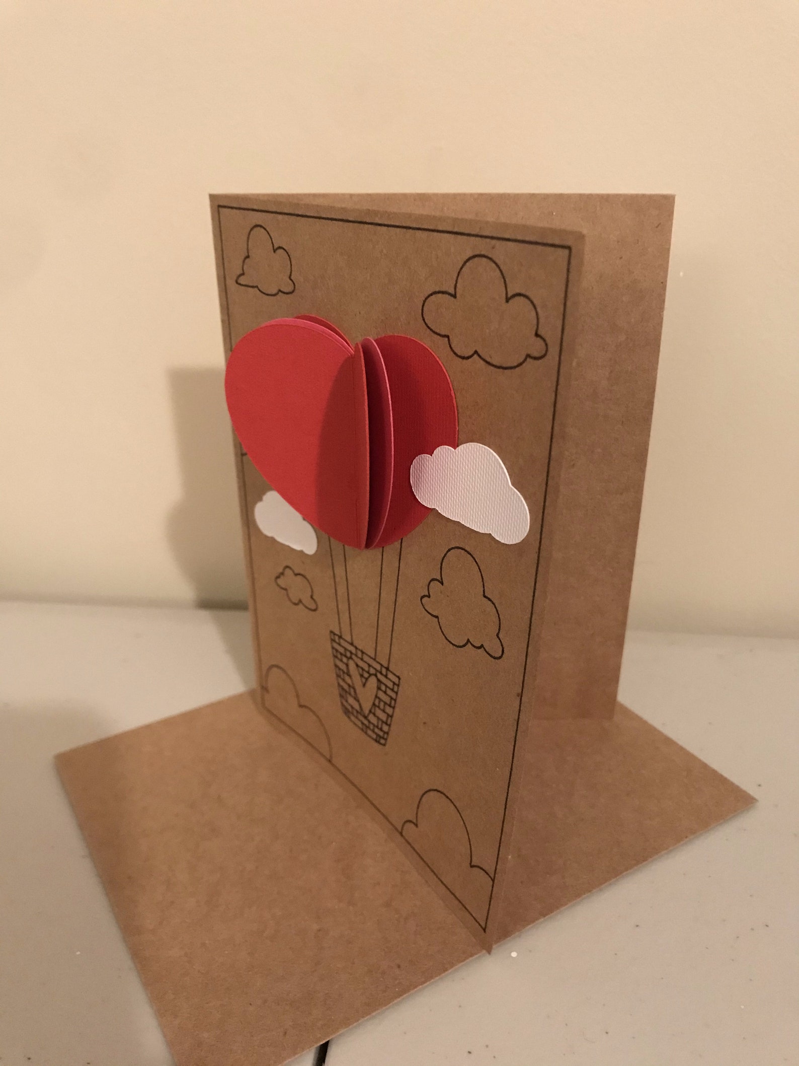 Heart Air Balloon Card - Etsy