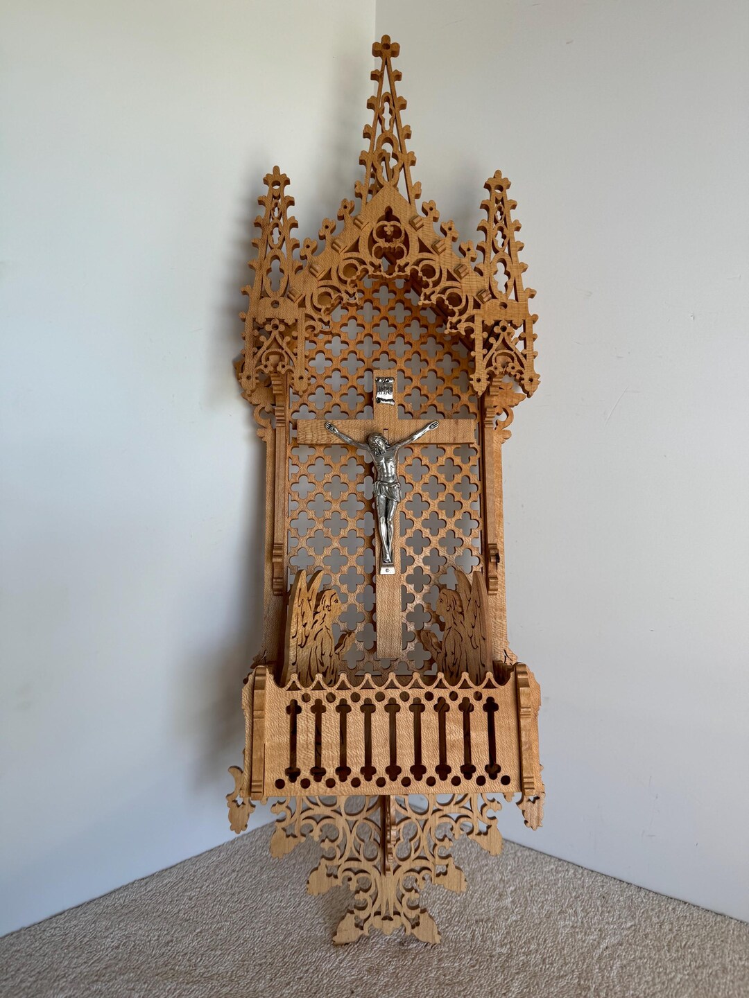 Handmade Maple Jesus Niche: Gothic Fretwork Wall Shelf - Etsy