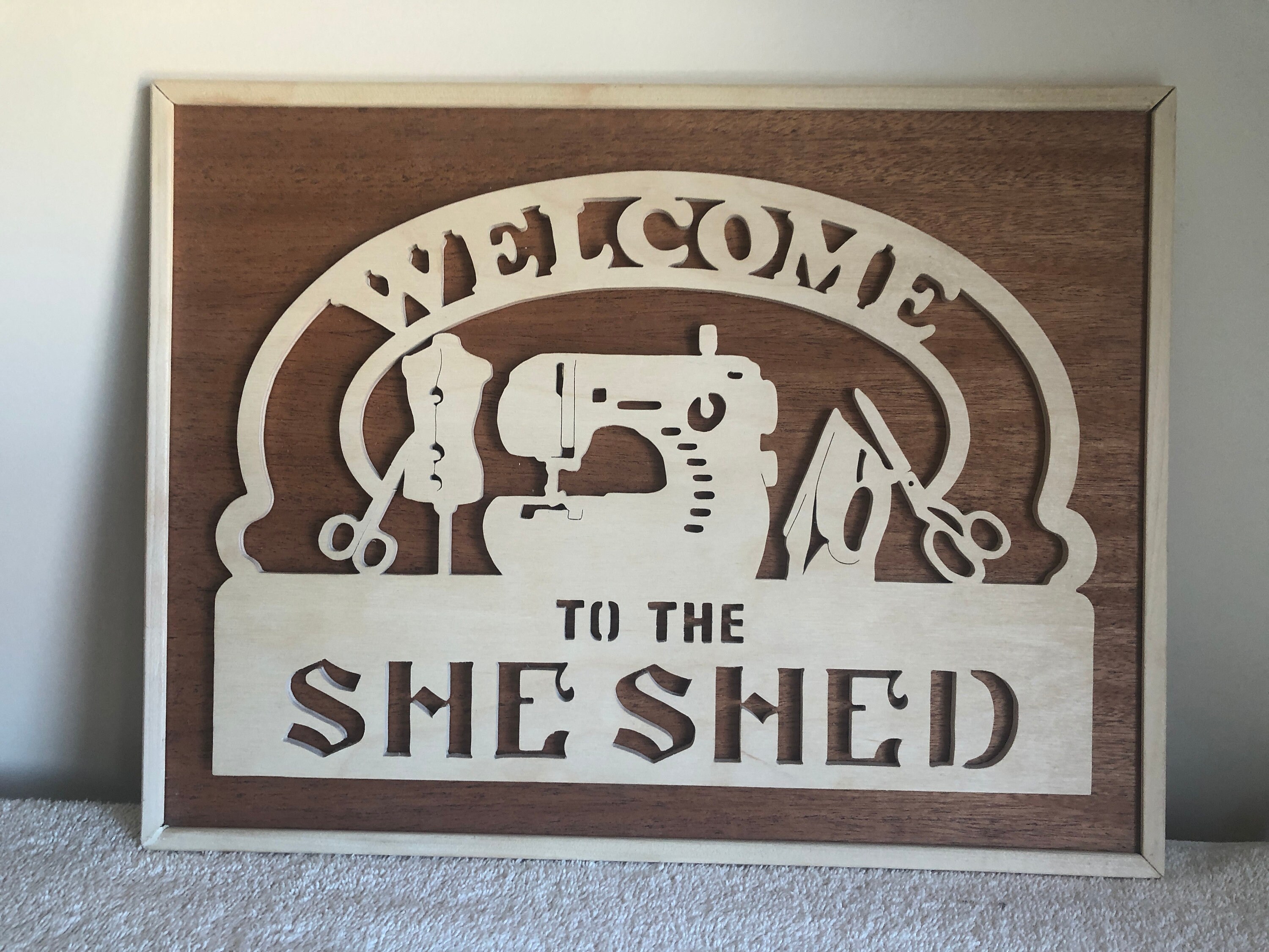 Framed Welcome To The She Shed Sign. Solid 5 Ply | Etsy
