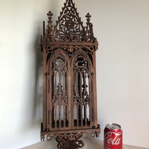 Solid Mahogany Wooden "the Gothic Niche" Wall Shelf Display. 23 1/2 ...