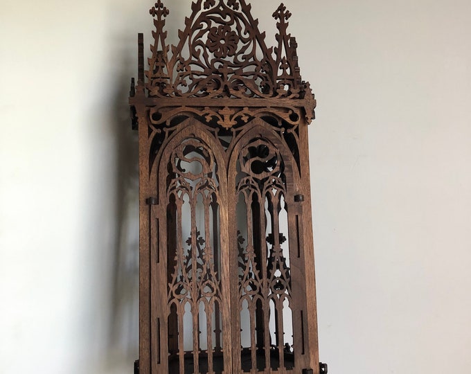 Solid Mahogany Wooden the Gothic Niche Wall Shelf Display. 23 1/2 Tall ...