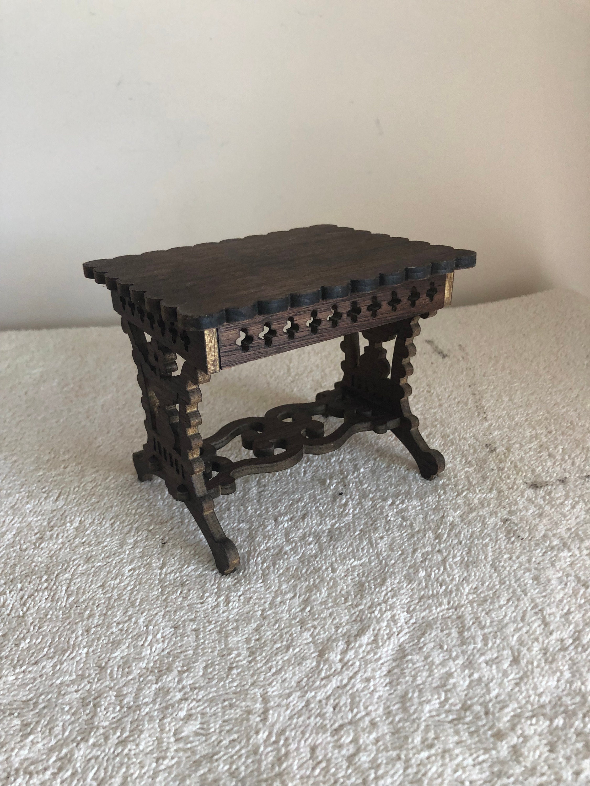 Doll Furniture Dollhouse Miniatures Table Top is 7 3/4 by 5 1/4 1/6th ...