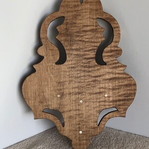 Solid Curly Tiger Maple Wooden Victorian Fretwork Wall Shelf. 11 7/8 ...