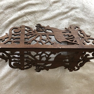 Large Black Walnut Wildlife Corner Wall Shelf Display With 2 Shelves ...