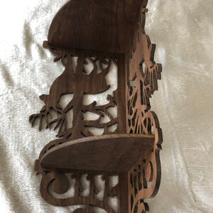 Large Black Walnut Wildlife Corner Wall Shelf Display With 2 Shelves ...