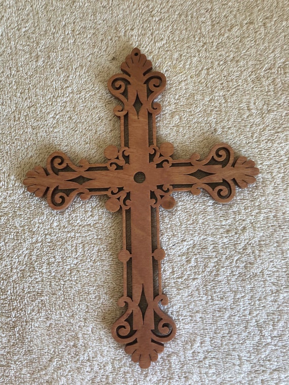 Black Cherry Fretwork Holy Cross. Measures 9 Tall by 6 | Etsy