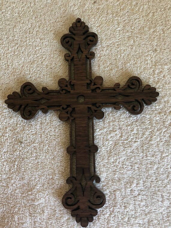 Black Walnut Fretwork Holy Cross. Measures 9 Tall by 6 | Etsy