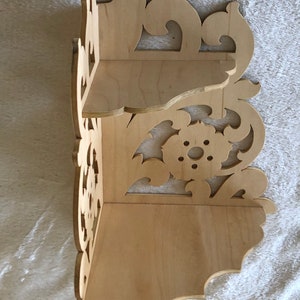Maple Scroll Saw Fretwork Corner Wall Shelf Display With 2 Shelves. 12 ...