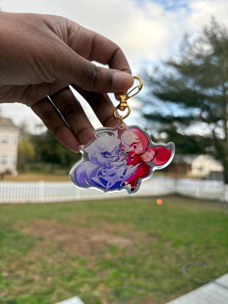 Hazbin Hotel Charlie and Emily Keychain - Etsy UK