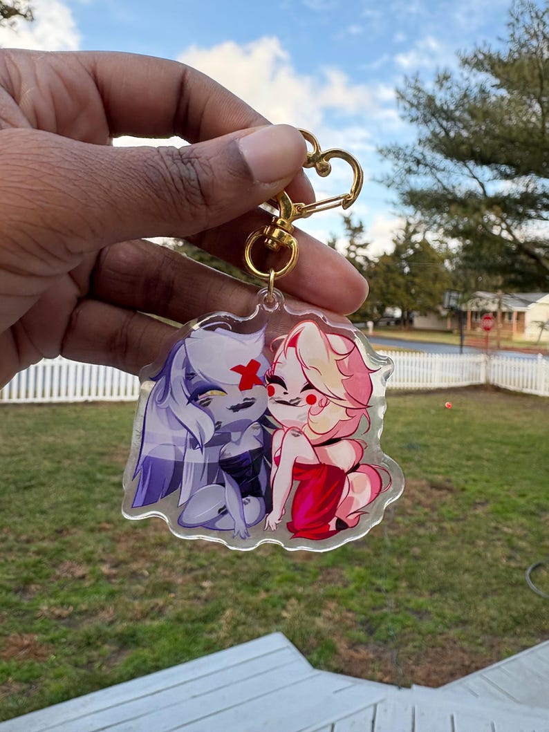 Hazbin Hotel “chaggie” Charlie X Vaggie “easy” Keychain - Etsy