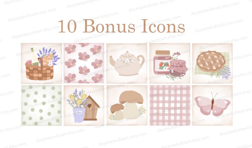 Cottagecore App Icons, Aesthetic Ios Icons, iPhone Icons, Cozy Ios 14 ...