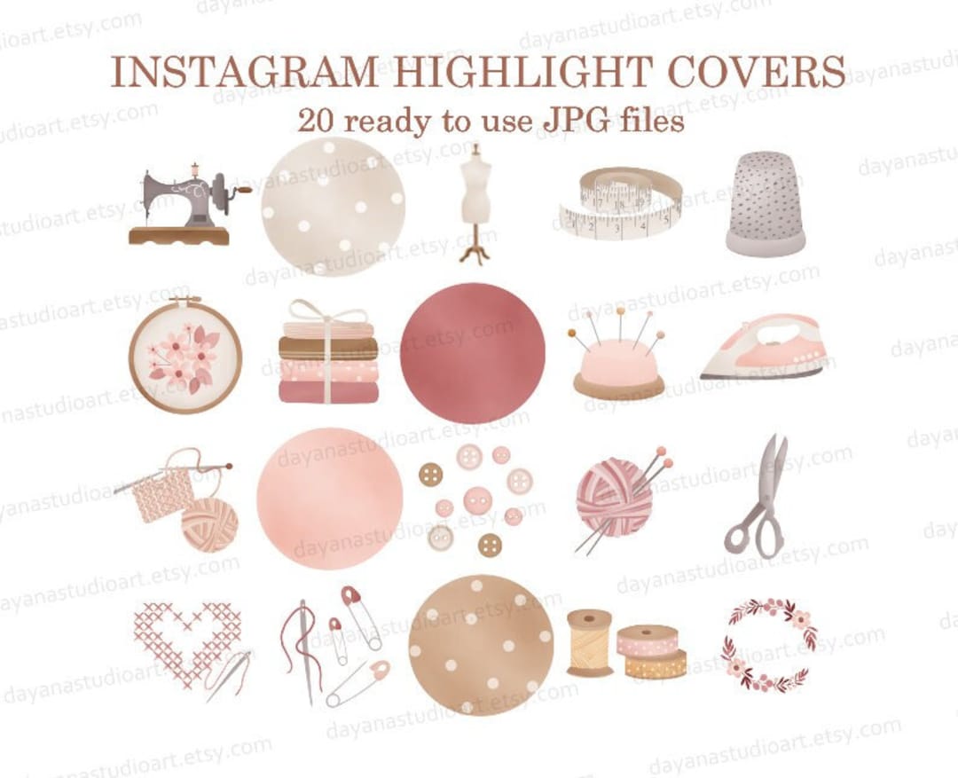 Instagram Highlight Covers Sewing, Knitting Instagram Story Covers, IG ...