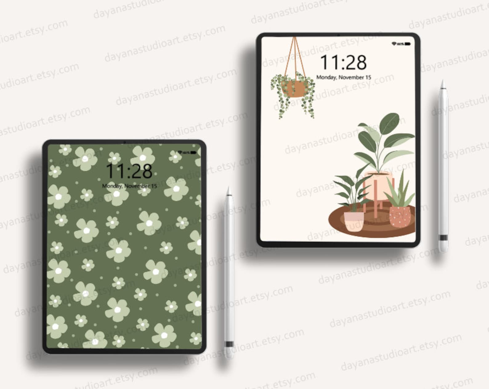 Boho Ipad Wallpapers Digital Download Beige Cream Green - Etsy