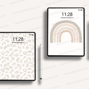 Neutral Minimalistic iPad Wallpaper , Tablet Background , Boho Rainbow ...