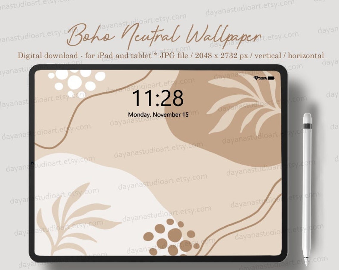 Aesthetic iPad Wallpaper , Boho Wallpaper Tablet , Neutral Background ...