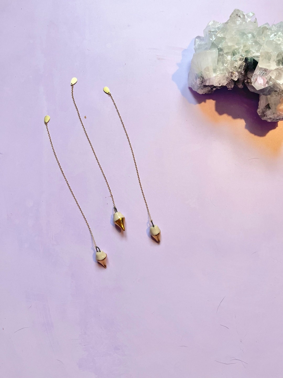Handmade Pendulum Divination Tools Clay Gold Pendulum - Etsy