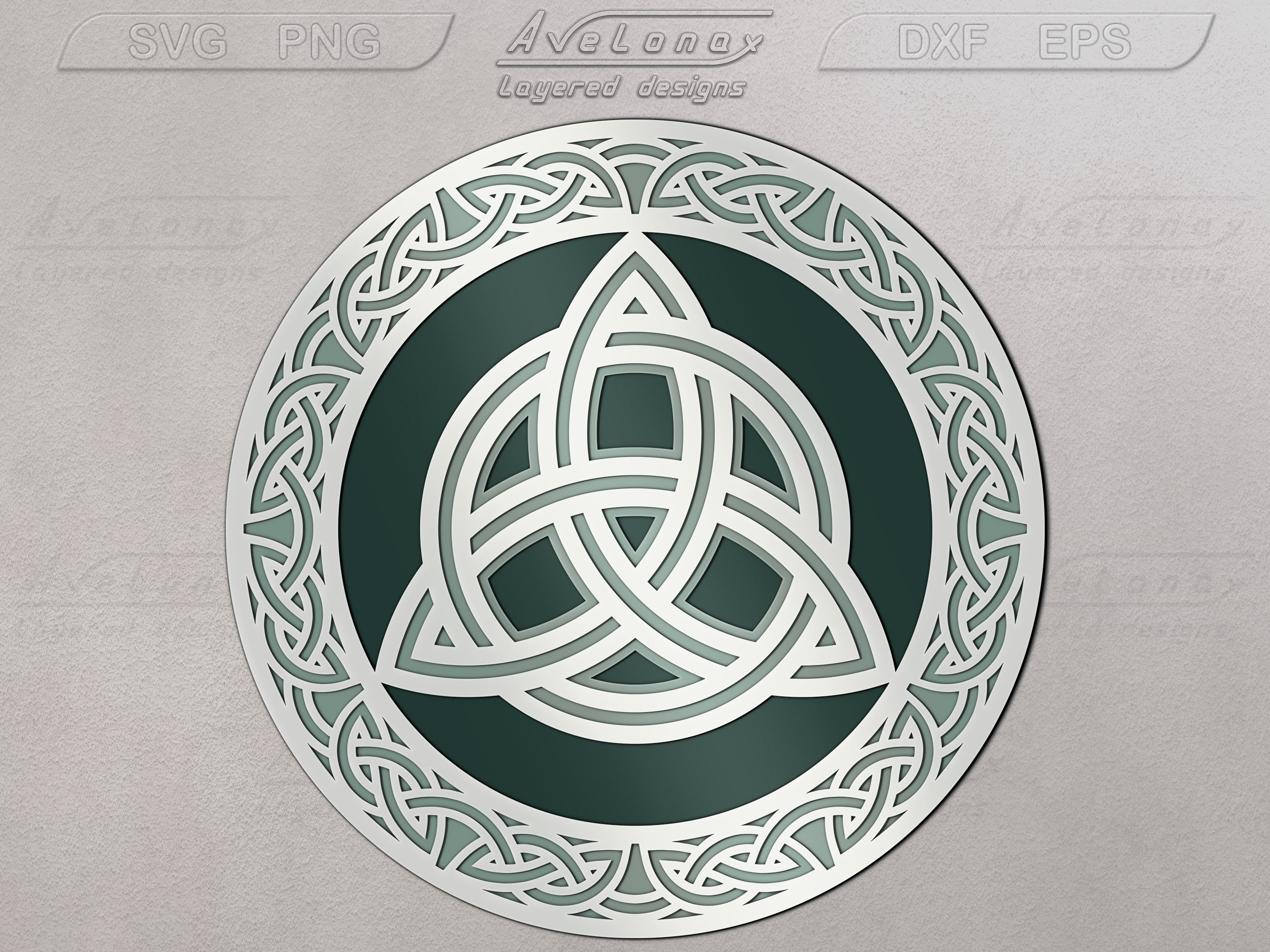 Celtic Knot Laser Cut File, Layered Celtic Wall Decor Svg, Multilayered ...