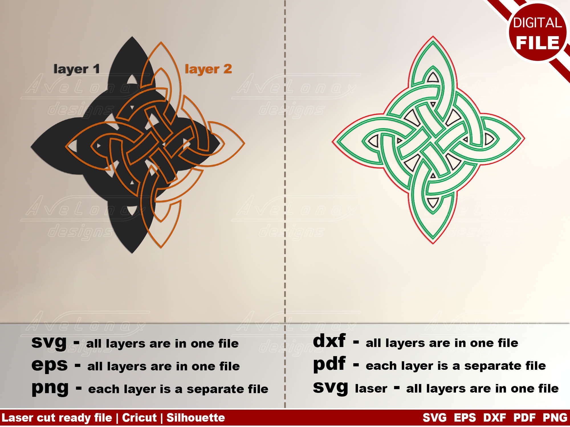 Celtic Knot Svg Witch Knot Layered Svg Protection Witch - Etsy