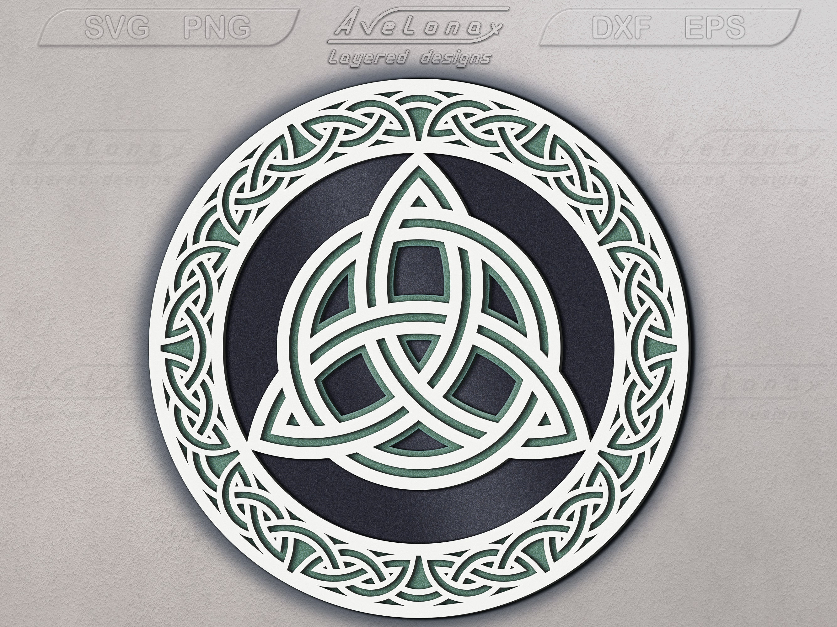 Celtic Knot Laser Cut File, Layered Celtic Wall Decor Svg, Multilayered ...