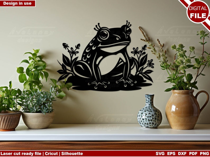Frog Laser Cut File, Frog With Flowers Svg, Funny Frog Girl Cut File ...