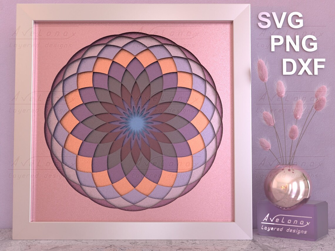 Layered Torus Svg, Torus Yantra Laser Cut File, Spiral Mandala Shadow ...