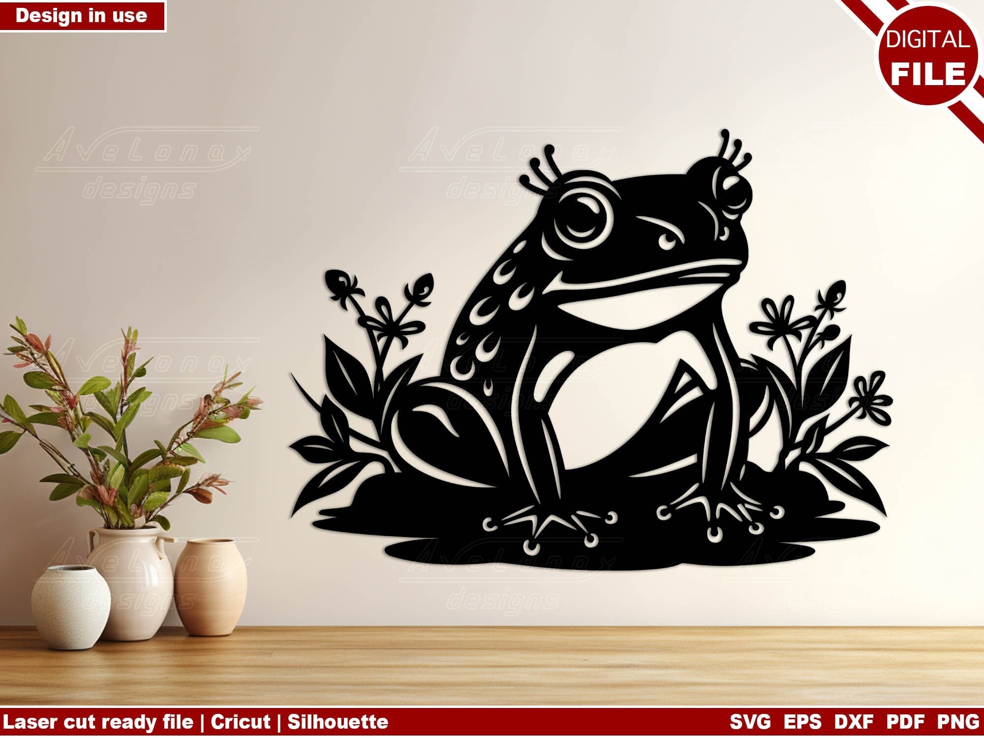 Frog Laser Cut File, Frog With Flowers Svg, Funny Frog Girl Cut File ...