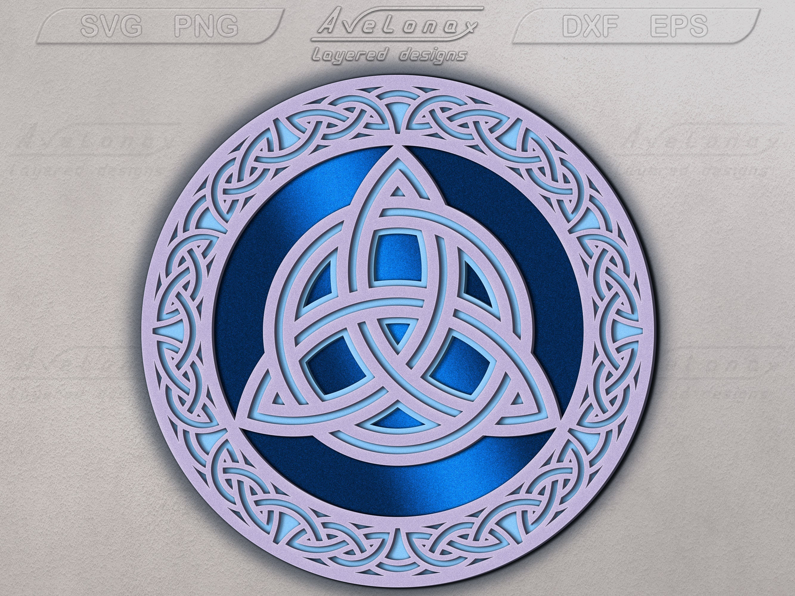 Celtic Knot Laser Cut File, Layered Celtic Wall Decor Svg, Multilayered ...