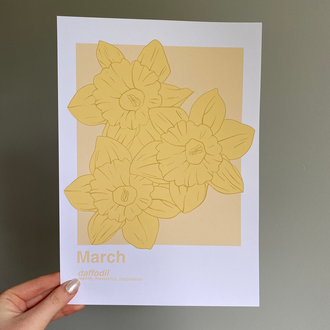 March Birth Flower Print printable/downloadable - Etsy