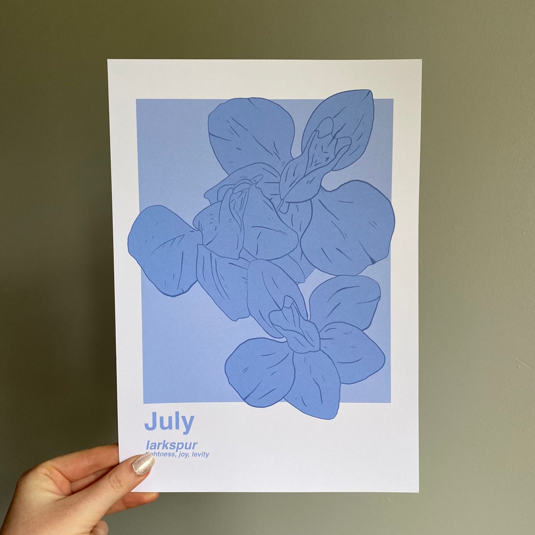 July Birth Flower Print printable/downloadable - Etsy