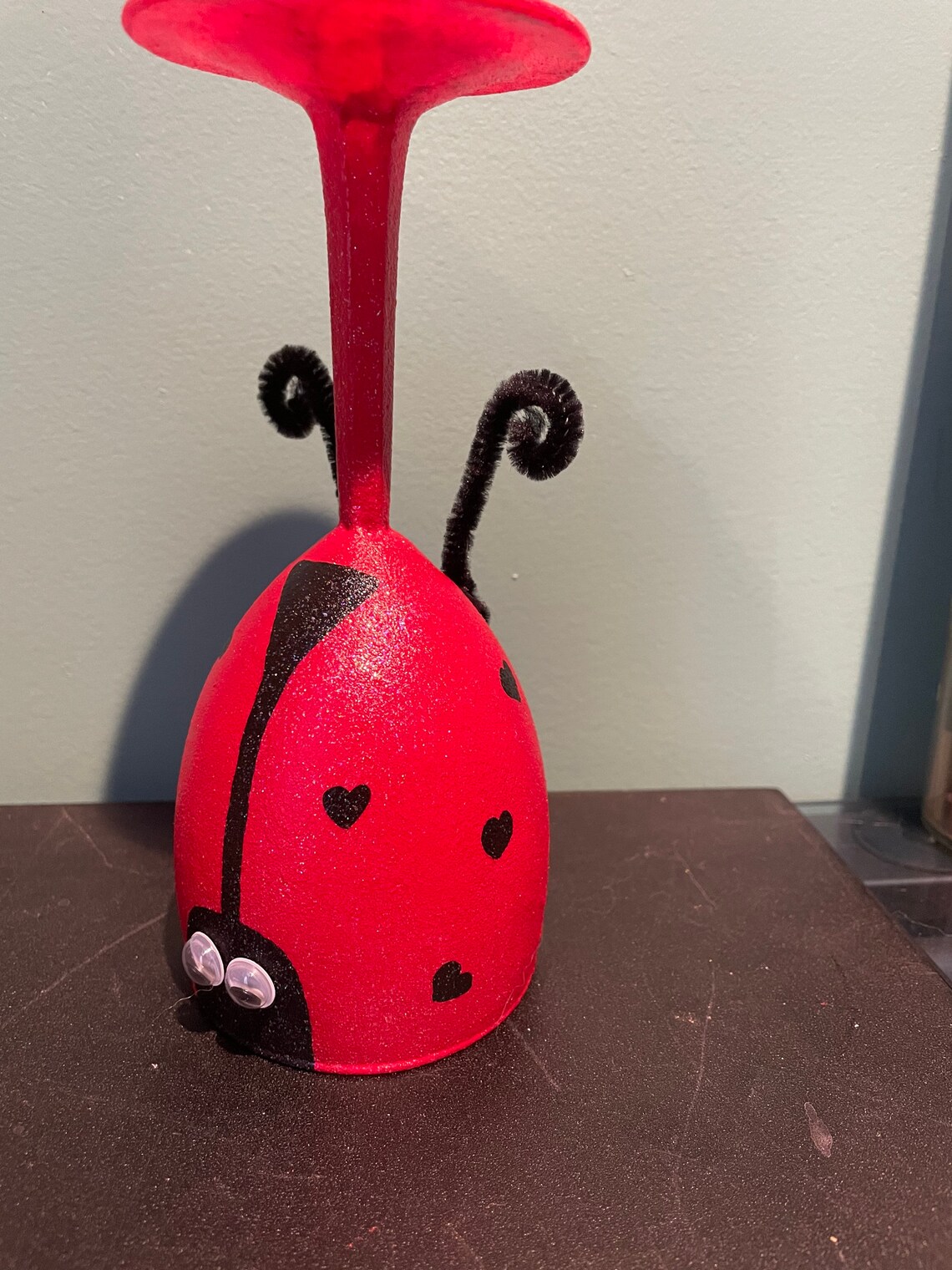 Painted Lady Bug Wine Glass - Etsy