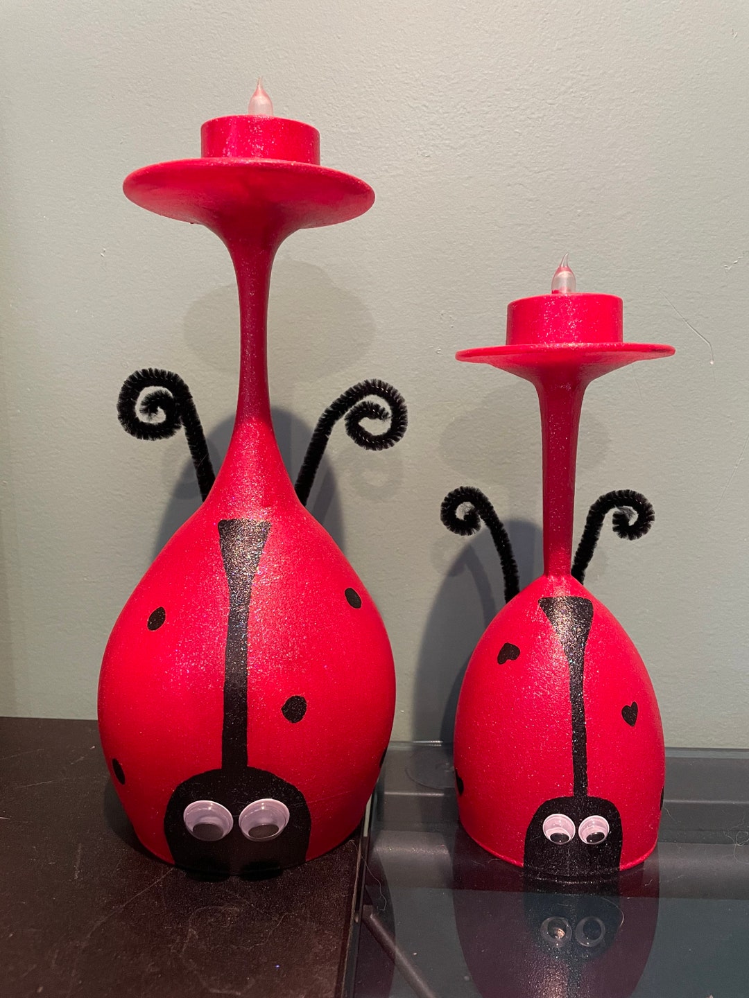 Painted Lady Bug Wine Glass - Etsy