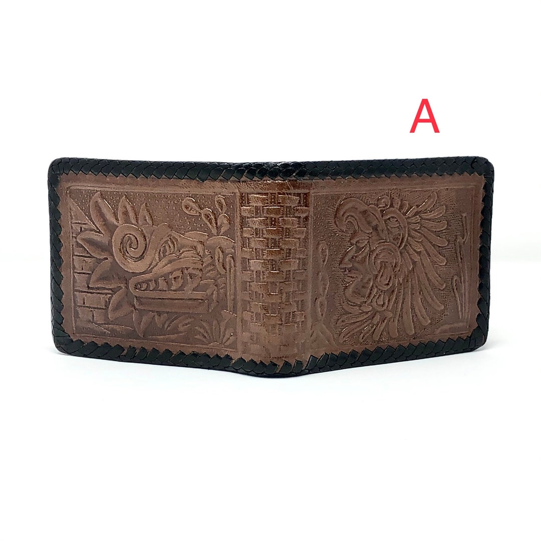 Handmade Mexican Hand Tooled Laced Leather Men's Wallets - Etsy