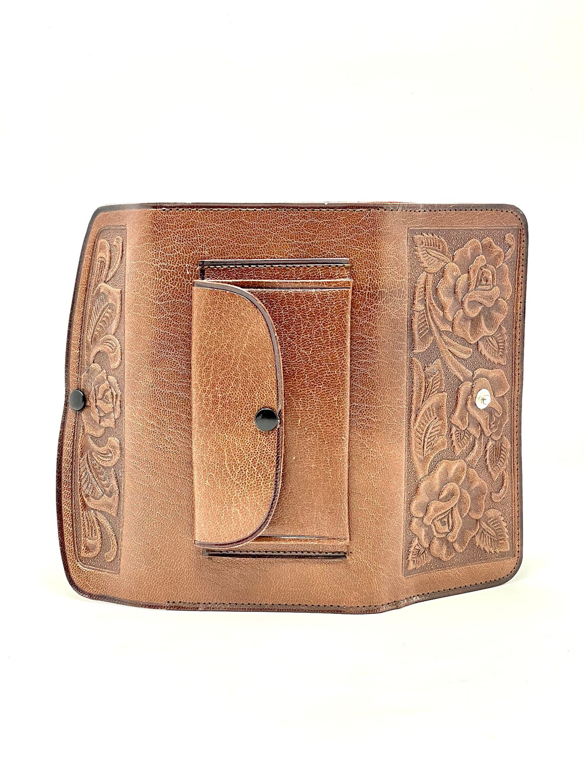 Handmade Mexican Hand Tooled Leather Women Wallets Floral | Etsy