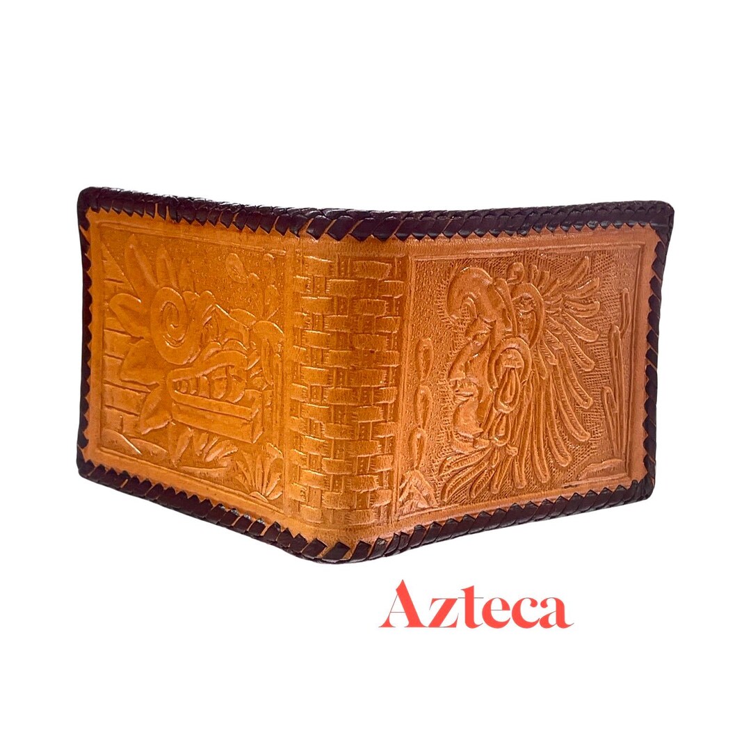 Handmade Mexican Hand Tooled Laced Leather Men's Wallets - Etsy