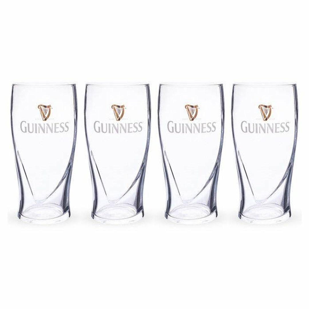 Guinness Set of 4 Embossed 20oz Premium Pint Glasses Officially ...