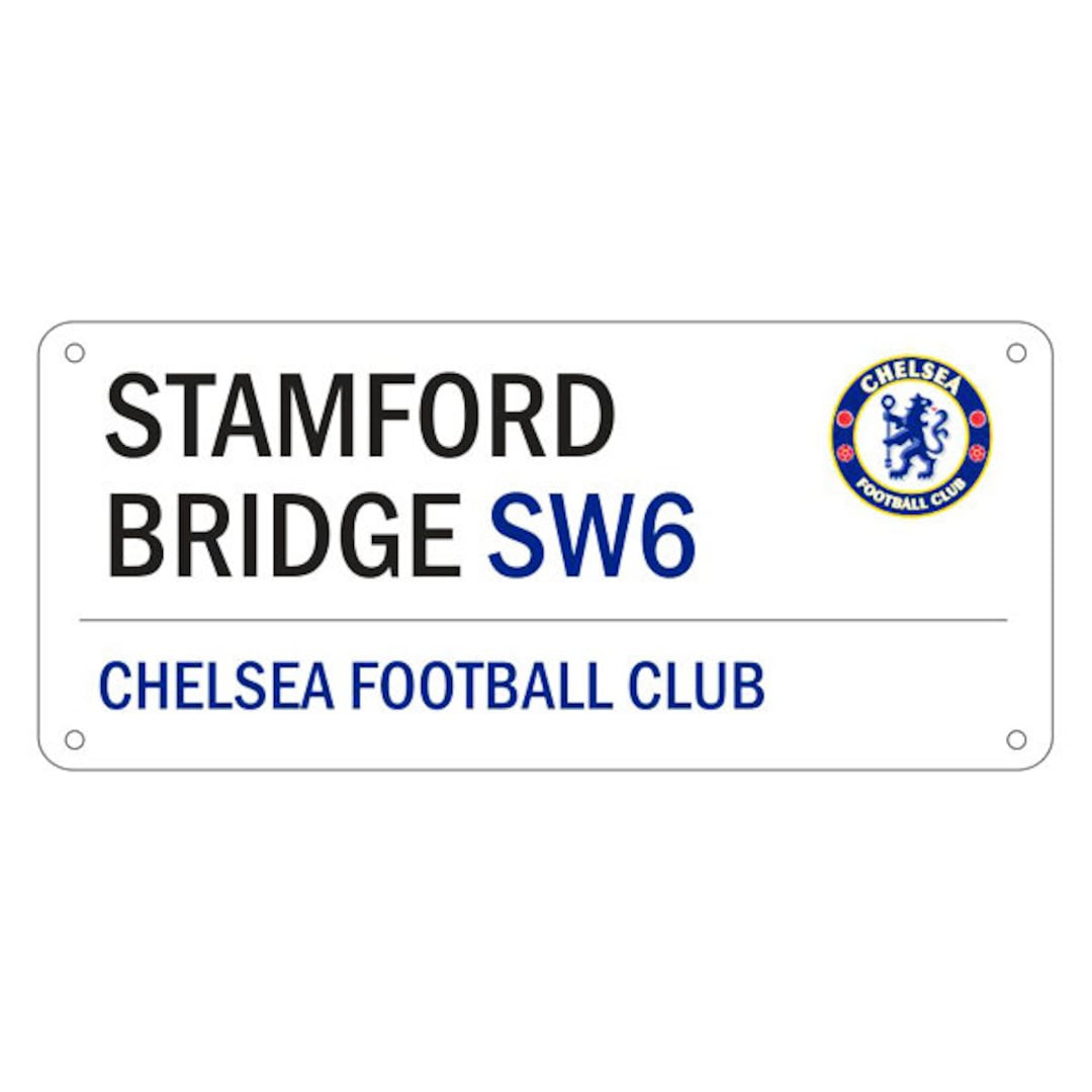 Chelsea FC White Stamford Bridge Premier League Metal Street - Etsy