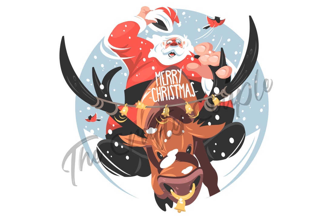 Rodeo Santa Holiday Waterslide Decal - Etsy