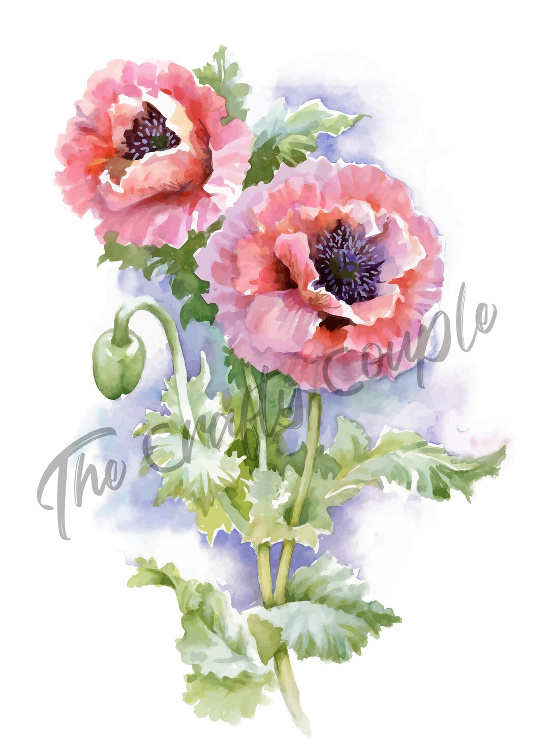 Watercolor Poppy Waterslide Decal - Etsy