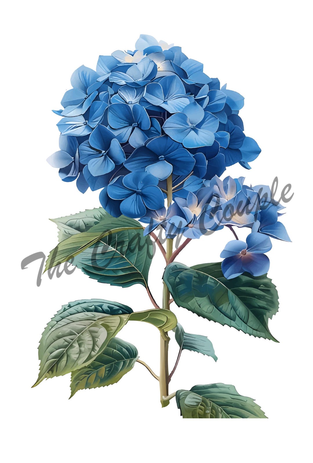 Waterslide Decal Flowers Hydrangea Blue, Tumbler Decal, Furniture Decal ...