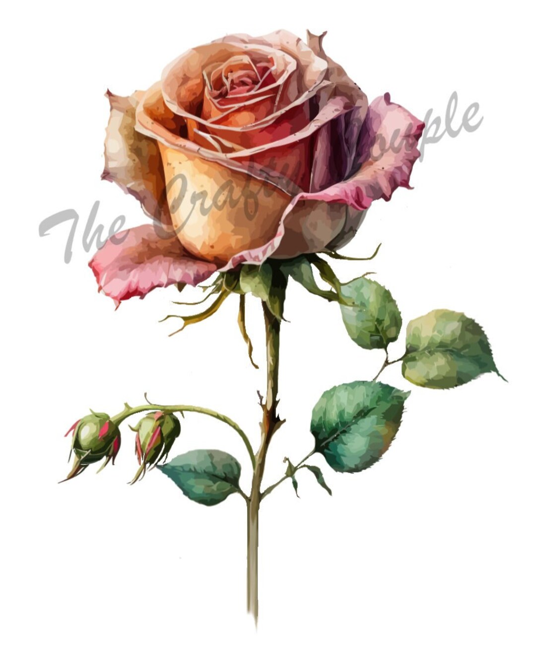 Rose Flower Waterslide Decal - Etsy