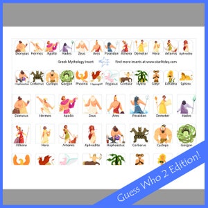 Ancient Greek Mythology Guess Who Cards (new Edition) - Etsy