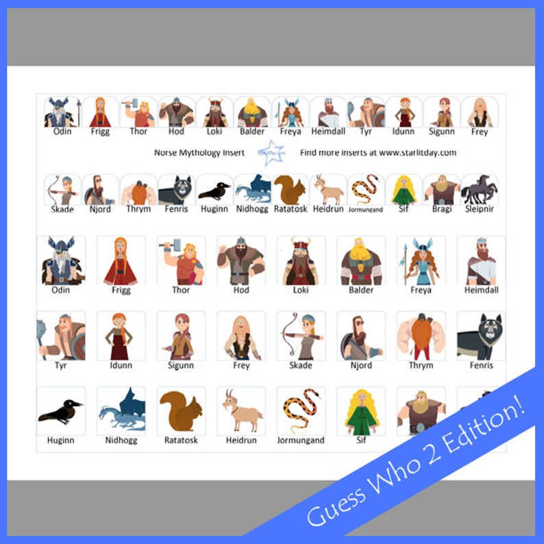 Norse Mythology Guess Who! (new Edition) - Etsy