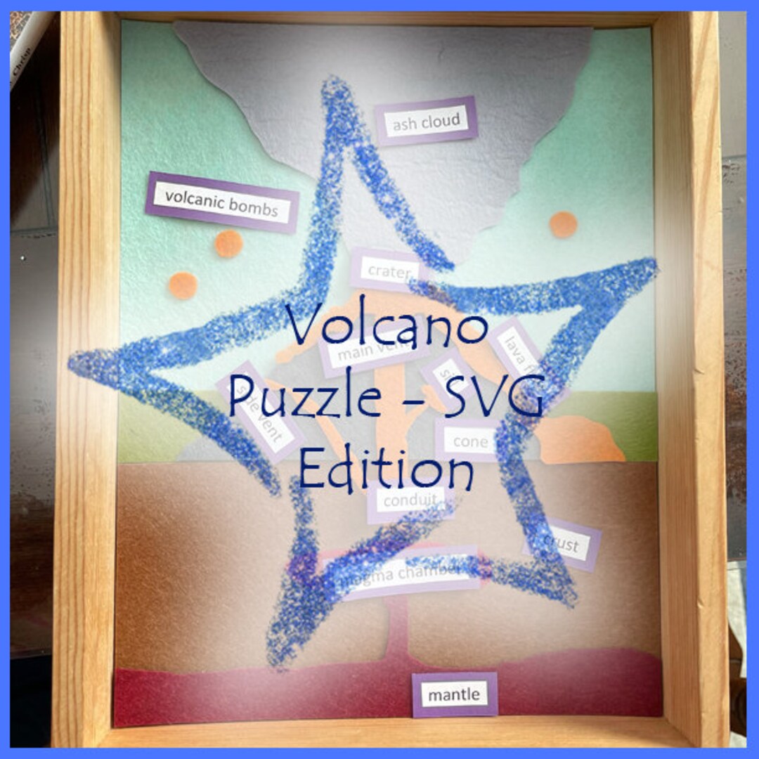 Montessori Volcano Puzzle SVG File - Etsy