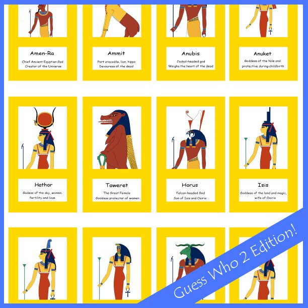 Ancient Egypt Gods and Goddesses Guess Who Cards new Edition - Etsy